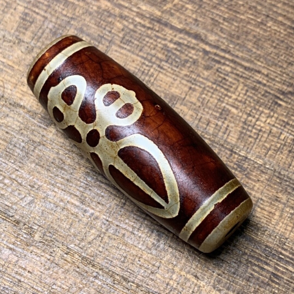 Special Tibet Dragon Scale Agate Demon Subduing Pestle Old Dzi Bead ...