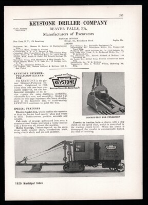 1929 Keystone Driller Co. ad Excavator Beaver Falls PA Vintage magazine ...