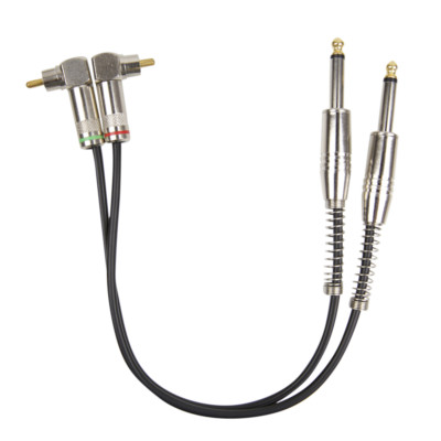 Hifi Mono Dual 6.5mm TRS Male to Dual 90° Angle Male RCA Audio Jack ...