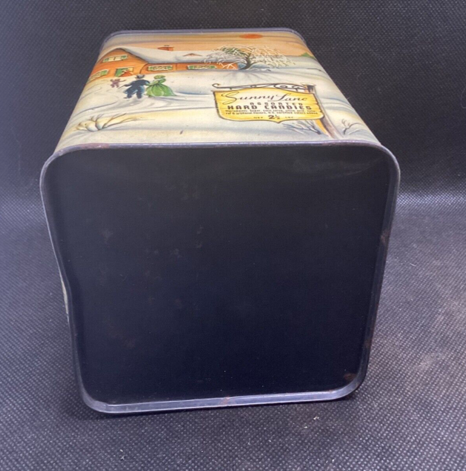 Vintage Sunny Lane Hard Candy Tin - Winter Scene | eBay