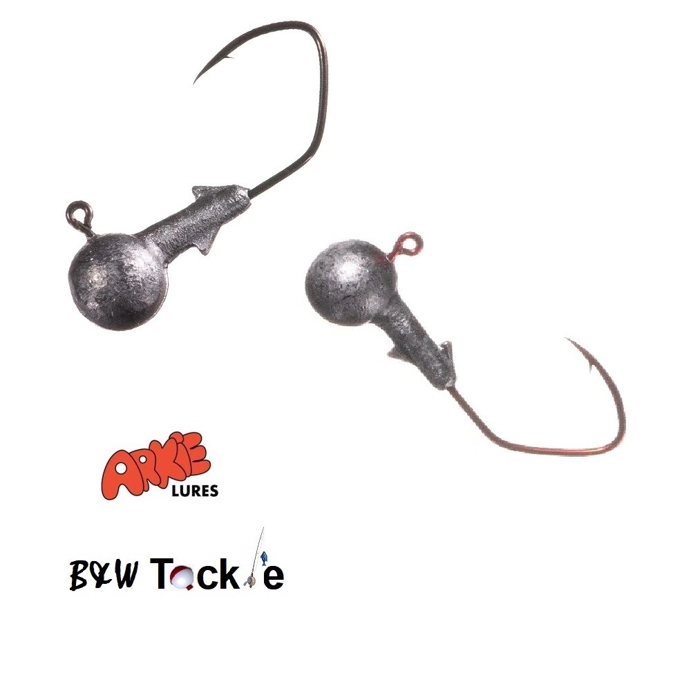 Arkie jig heads Unpainted Ball Head ~ Sickle Hook~ Free Ship (2 pks=20 ...