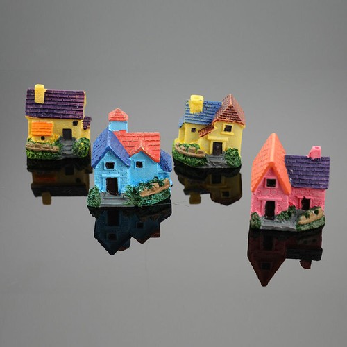 Artificial Mini Miniature Resin House Craft Ornament Small House Model ...