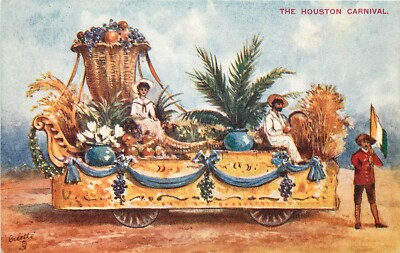 Tuck Houston Carnival Postcard 2551 Float faces Right, Huge Cornucopia ...