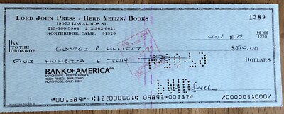 Author George P. Elliott Autograph Check from Publisher | eBay