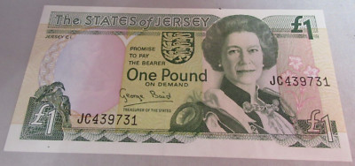 1993 THE STATES OF JERSEY ONE POUND £1 BANKNOTE UNC JC439731 IN NOTE ...