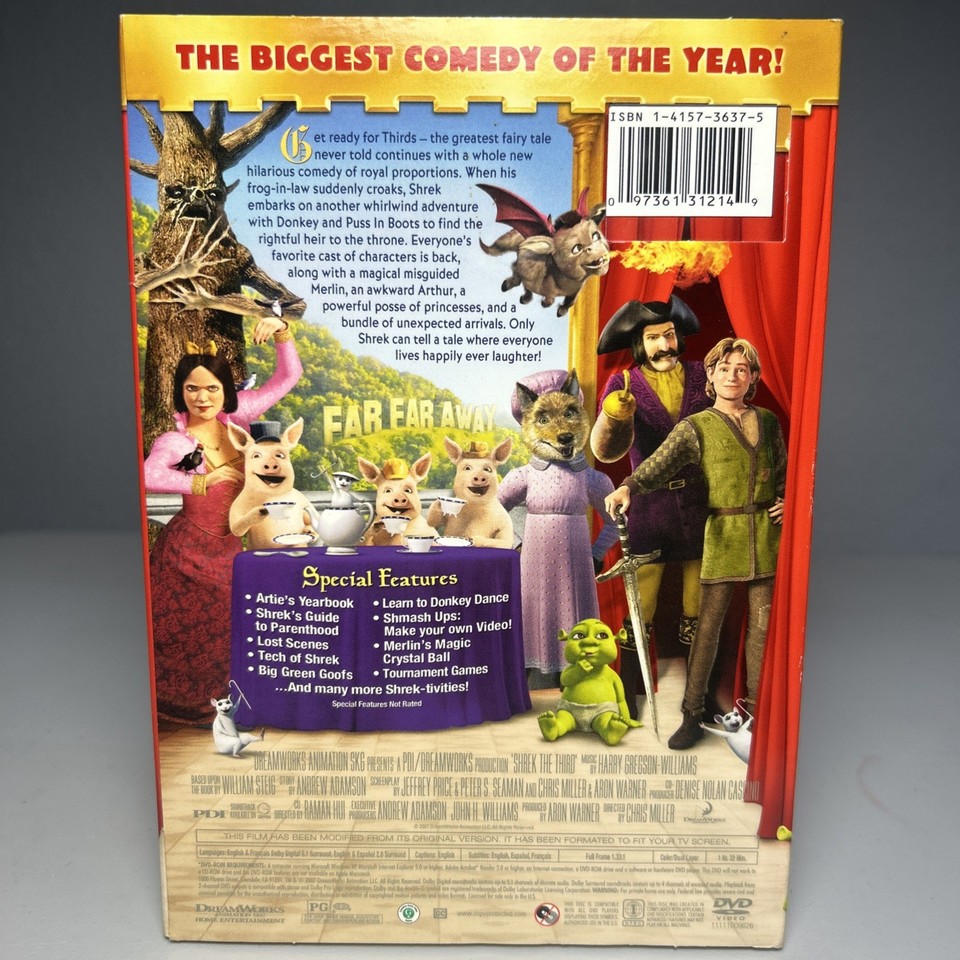 Shrek the Third DVD 2007 Full Screen Version Dreamworks 97361312149| eBay