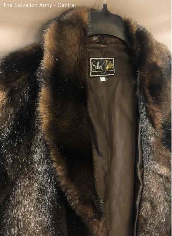 Silk & Sable Womens Brown Faux Fur Trim Bodywarmer Long Sleeve Overcoat ...