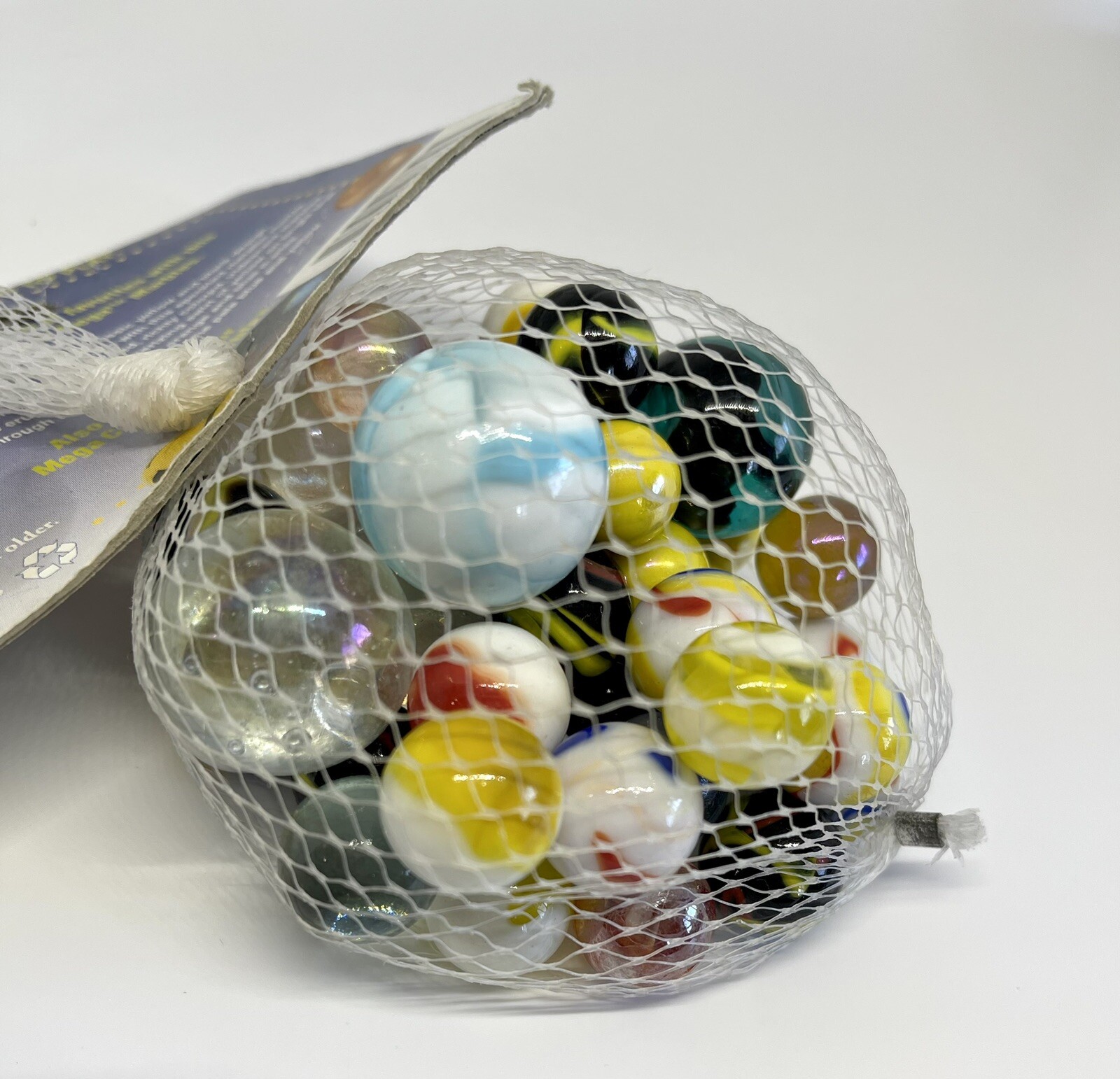 Mega Fun Classic Marbles Net Bag 10 Oz Assortment Ages 5 Included for ...