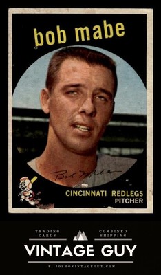 1959 Topps #356 Bob Mabe RC Vintage Cincinnati Redlegs Baseball Card | eBay