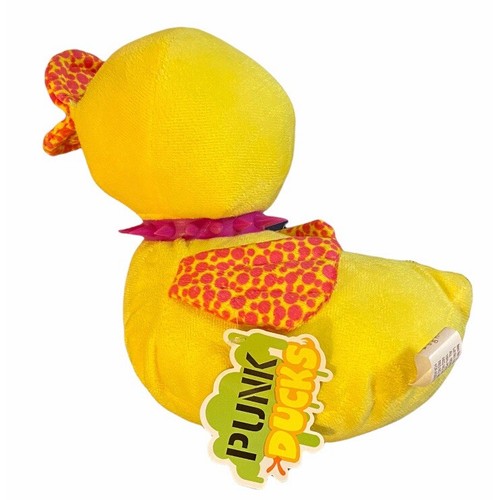 Punk Duck Pink Leopard Print Spike Collar Beak Plush 9" Stuffed Animal ...