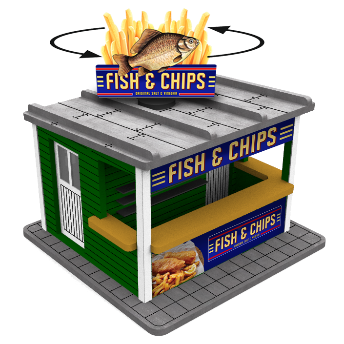 4 X Fast Food Stands w/Rotating Banners O Scale for Model Train | eBay