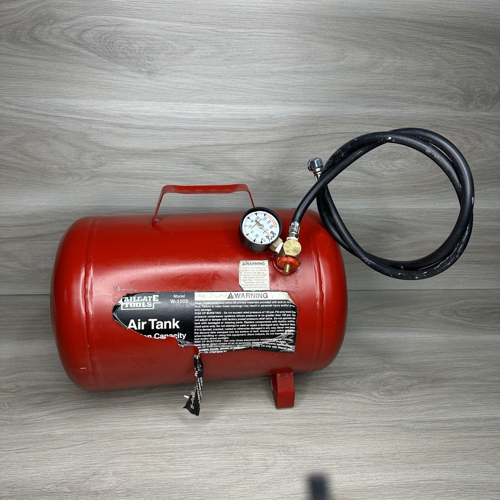 Tailgate Tools 5 Gallon 125 PSI Portable Air Tank Storage Transport W ...