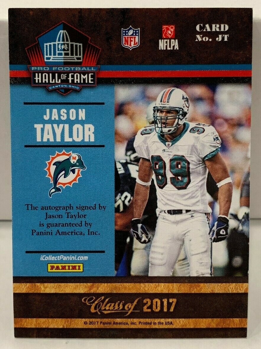 Jason Taylor 2019 Panini National VIP Hall of Fame Class 2017 Autograph ...
