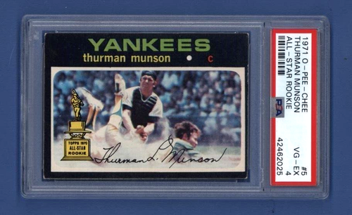 1971 OPC #5 THURMAN MUNSON #5 PSA 4 VG-EX New York Yankees *GOLD CUP ...