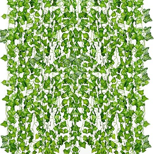 12 Pack 84FT Artificial Fake Vines Hanging Greenery Garlands for Wall ...