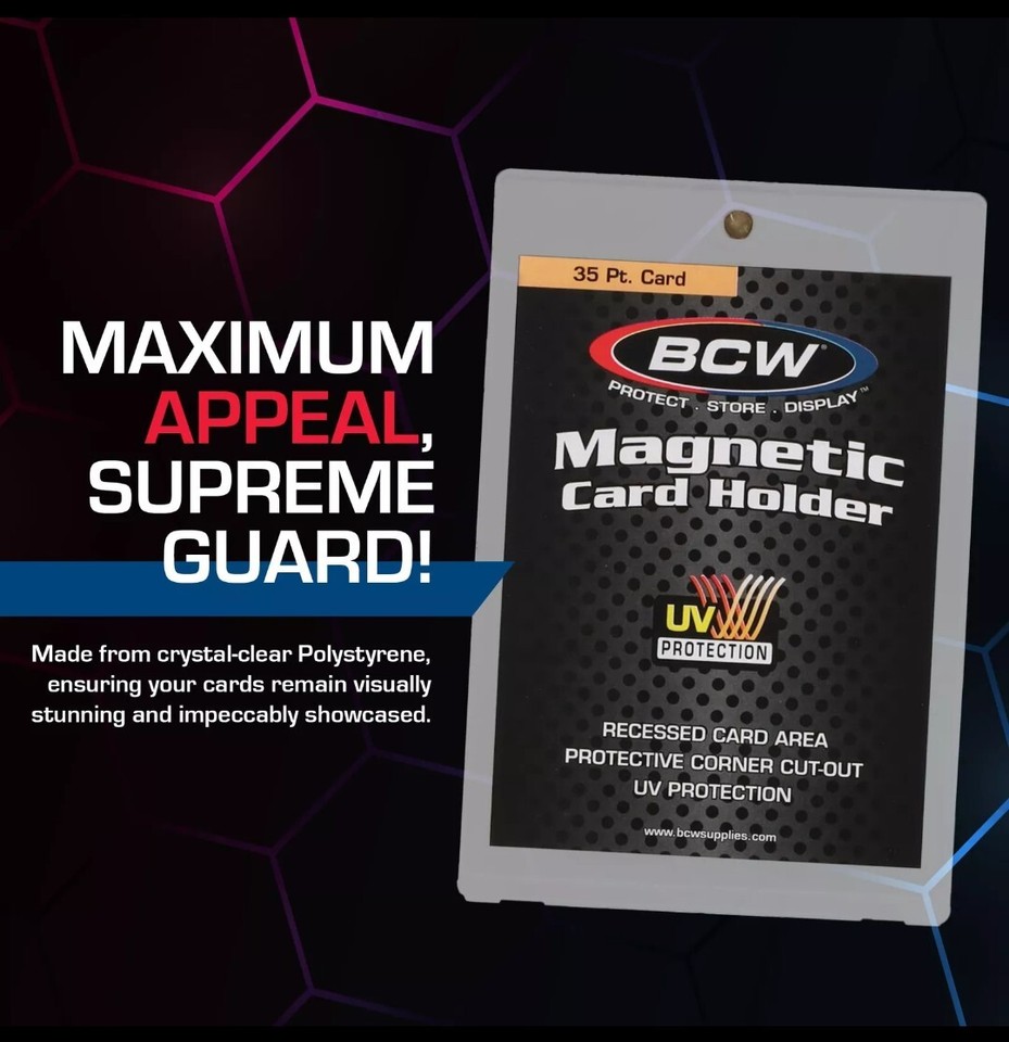 BCW 35 PT Magnetic Card Holder 20 Pack 2-Piece Design with Gold Magnet ...