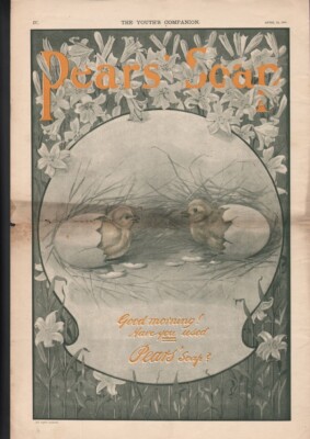 1900 PEARS SOAP CHICKS EASTER HEALTH BEAUTY LILLY FLOWER HOLIDAY 19608 ...