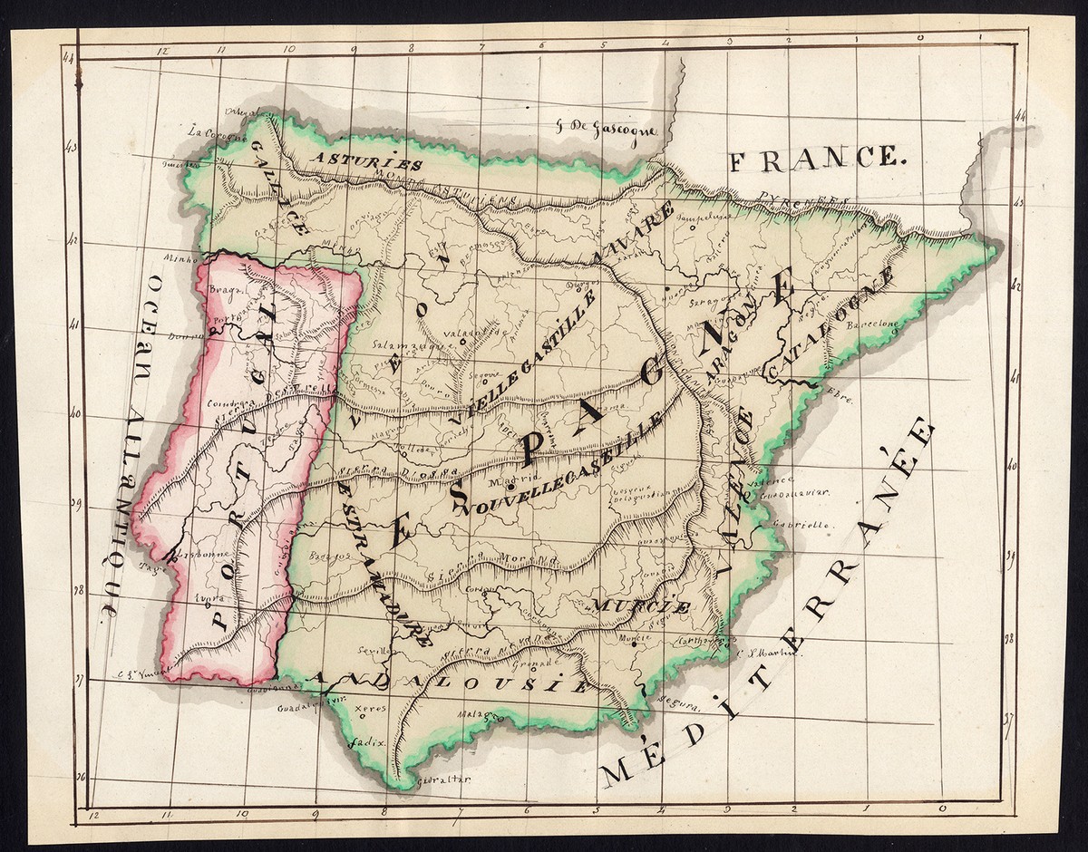 Spain Mountain Ranges Map