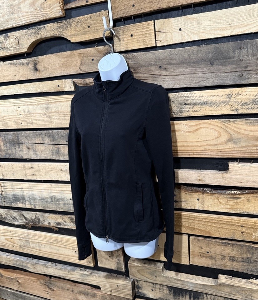 Roots 73 Women’s Black Full-Zip Track Jacket Size M Athleisure Yoga ...
