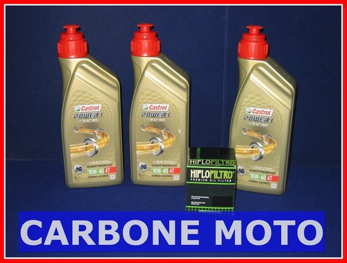 KIT TAGLIANDO OLIO CASTROL POWER 1 RACING 10W40 + FILTRO YAMAHA YZF 600 ...