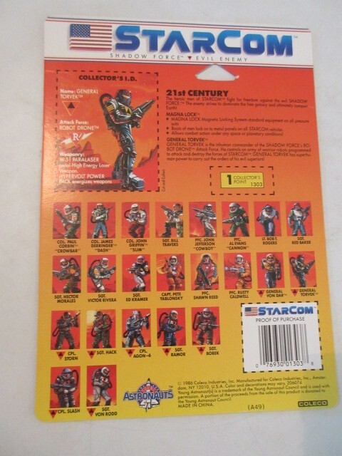 Vintage Coleco Starcom Magna Lock General Torvek -card only | eBay