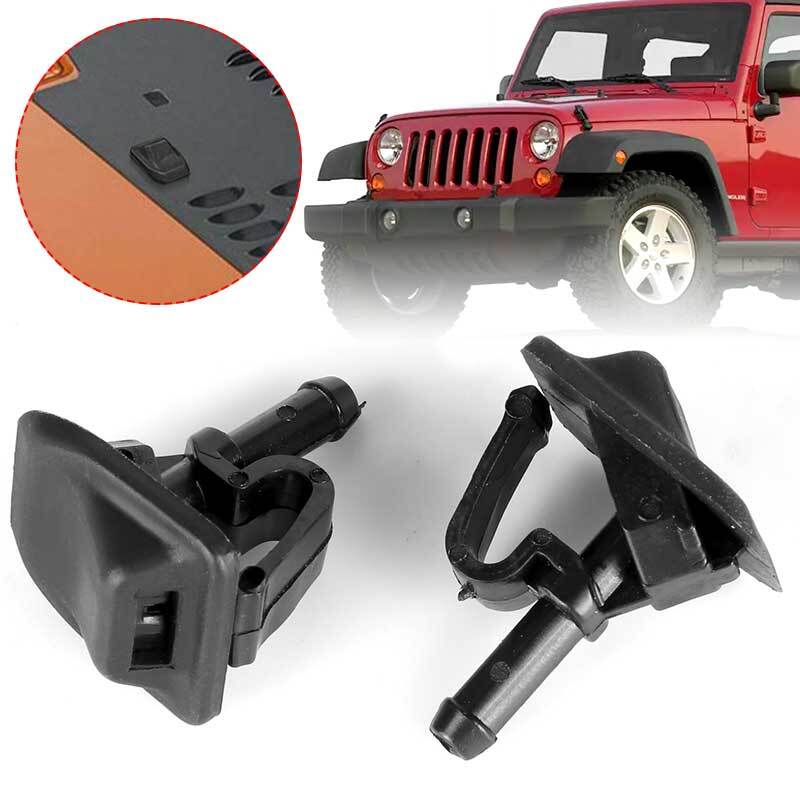 2Pc Windshield Washer Nozzle Jet Clean Sprayer For Jeep Wrangler TJ JK ...