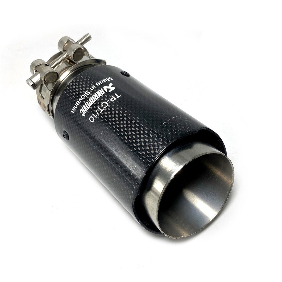 Akrapovic Exhaust Pipe Glossy Carbon Fiber Exhaust Tip 63MM IN-76MM OUT ...