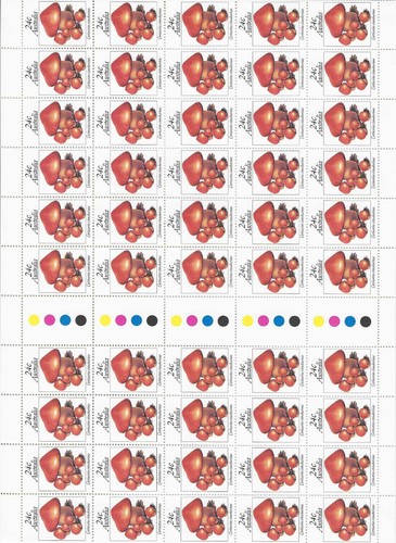 1 Sht 100 Australian 24c stamps folded(Fungi)($18.00 Bargain)75% Sht ...