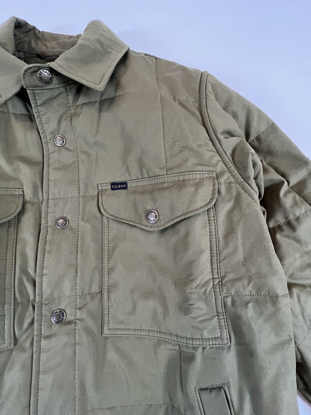 FILSON COVER CLOTH QUILTED JAC-SHIRT OLIVE DRAB M NWT SOLD OUT | eBay