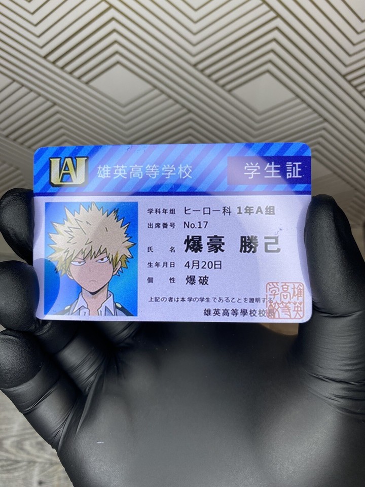My Hero Academia Katsuki Bakugo Student ID Card High Quality PVC | eBay