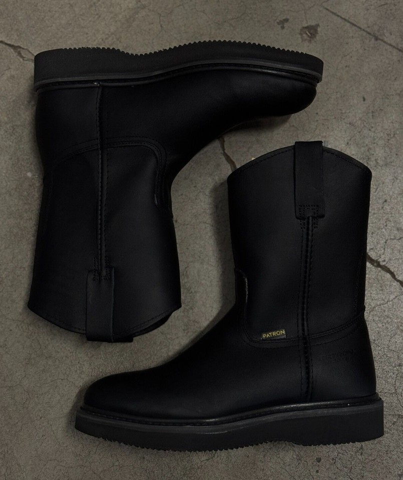 MENS WORK BOOTS GENUINE LEATHER ROBLE DUAL SOLE PATRON PULL UP BOTAS DE ...