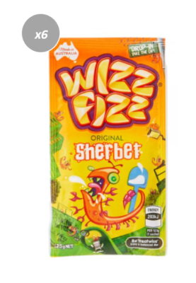908842 6 X 12.5g PACKETS OF WIZZ FIZZ ORIGINAL SHERBET SERIOUSLY FIZZY ...