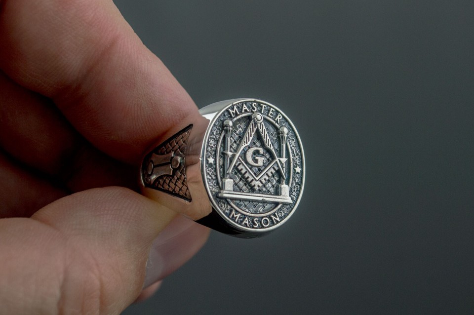 Master Masonic Symbol Ring Handmade Unique Signet Freemason Jewelry | eBay