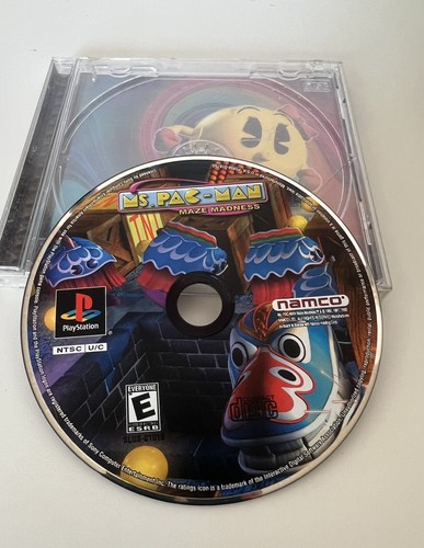 Ms Pacman Maze Madness ~ Sony PlayStation 1 PS1 Video Game Retro Disk ...