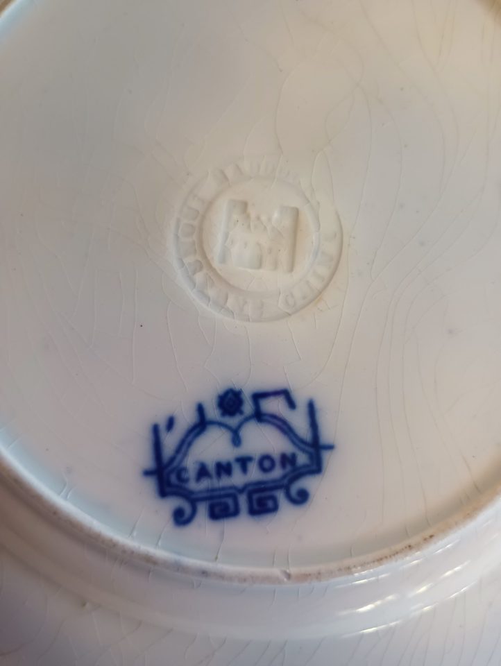 Antique Maddock Flow Blue Canton Pattern Plate 8.5" Aged Crazing | eBay