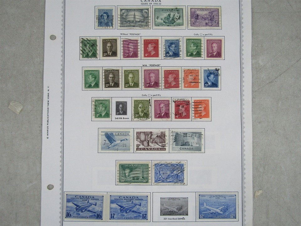 Nystamps Canada many mint old stamp collection Minkus page high cost ...