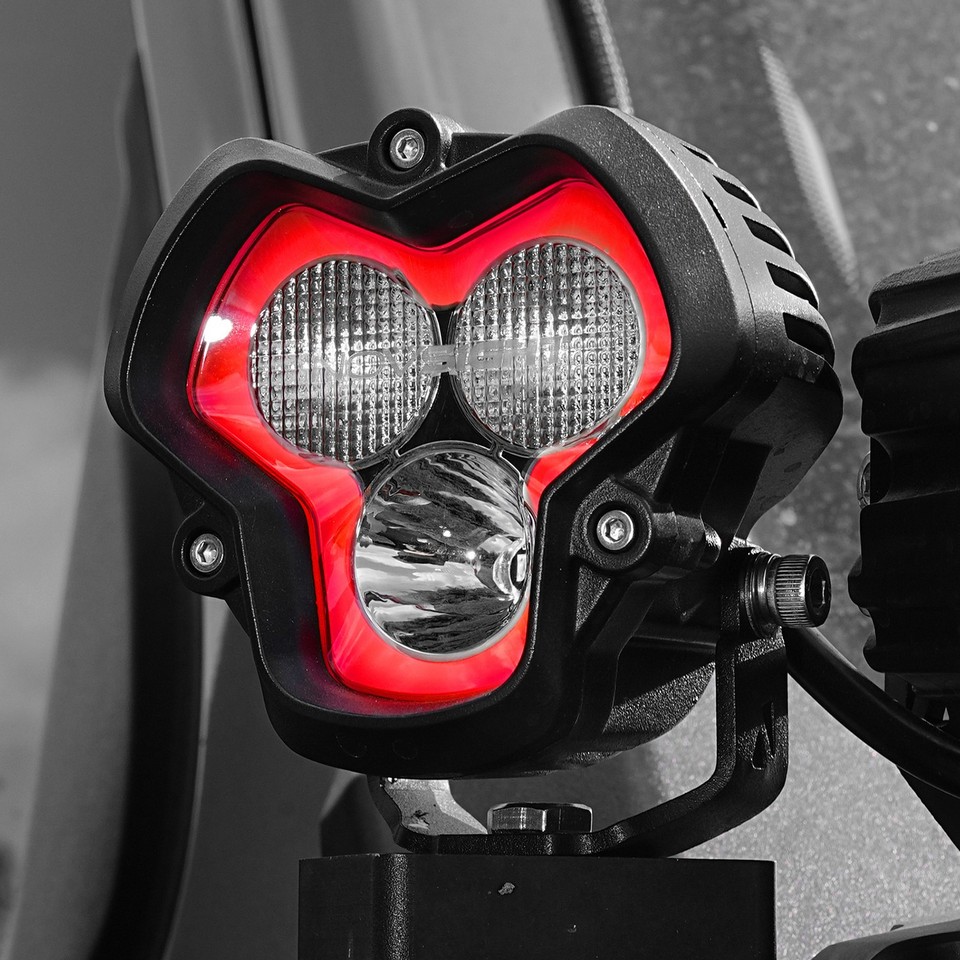 NOVSIGHT HALO SE Series 3Inch 120W LED Pod Light Spot Beam Offroad Red ...