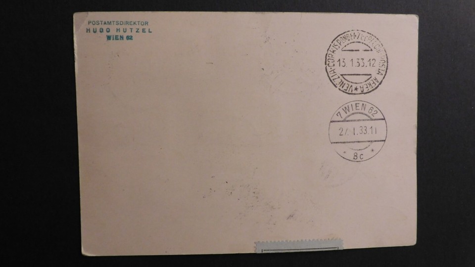 1933 Italy First Flight Cover Air MAIL FFC VIENNA AUSTRIA to Semmering ...