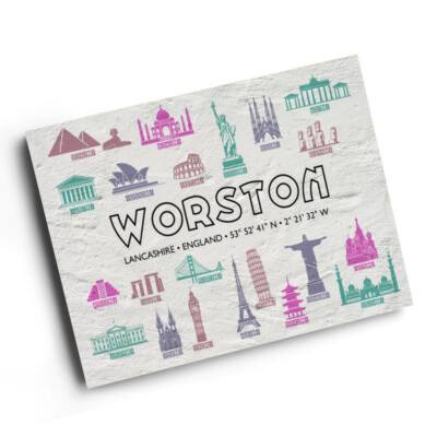 A3 PRINT - Worston, Lancashire, England - World Landmarks | eBay UK