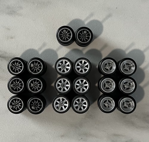 Hot Wheels 1/64 Diecast Wheels & Rubber Tires (10 Cars) Silver Real ...