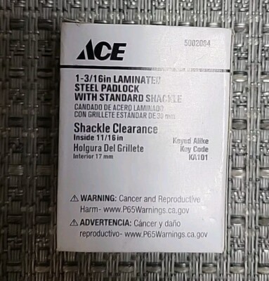 Ace 1-3/16in. General Security Padlock, 2 Keys Included | eBay