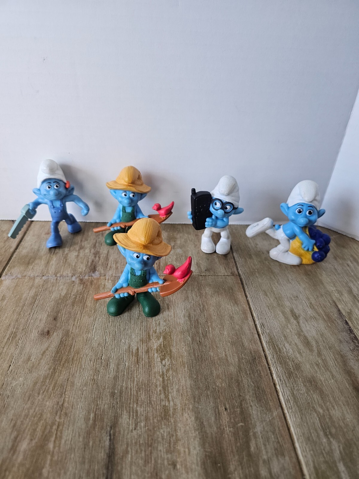 McDonalds Toys Smurf Movie 2011 Hefty Gutsy Clumsy Party & Papa Smurf ...