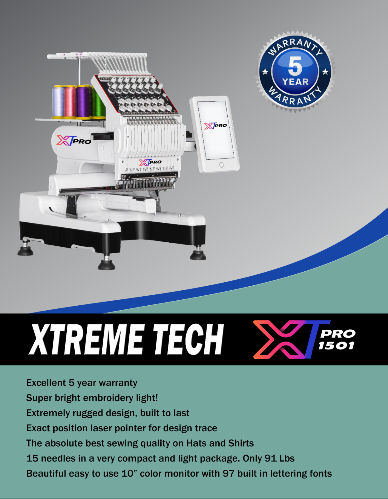 New 14 needle embroidery machine. 5 year Warranty and free shipping! | eBay