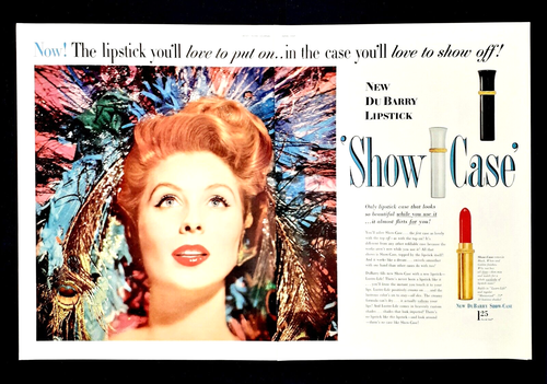 Vintage DuBarry lipstick ad 1957 show case glamour girl split page ...