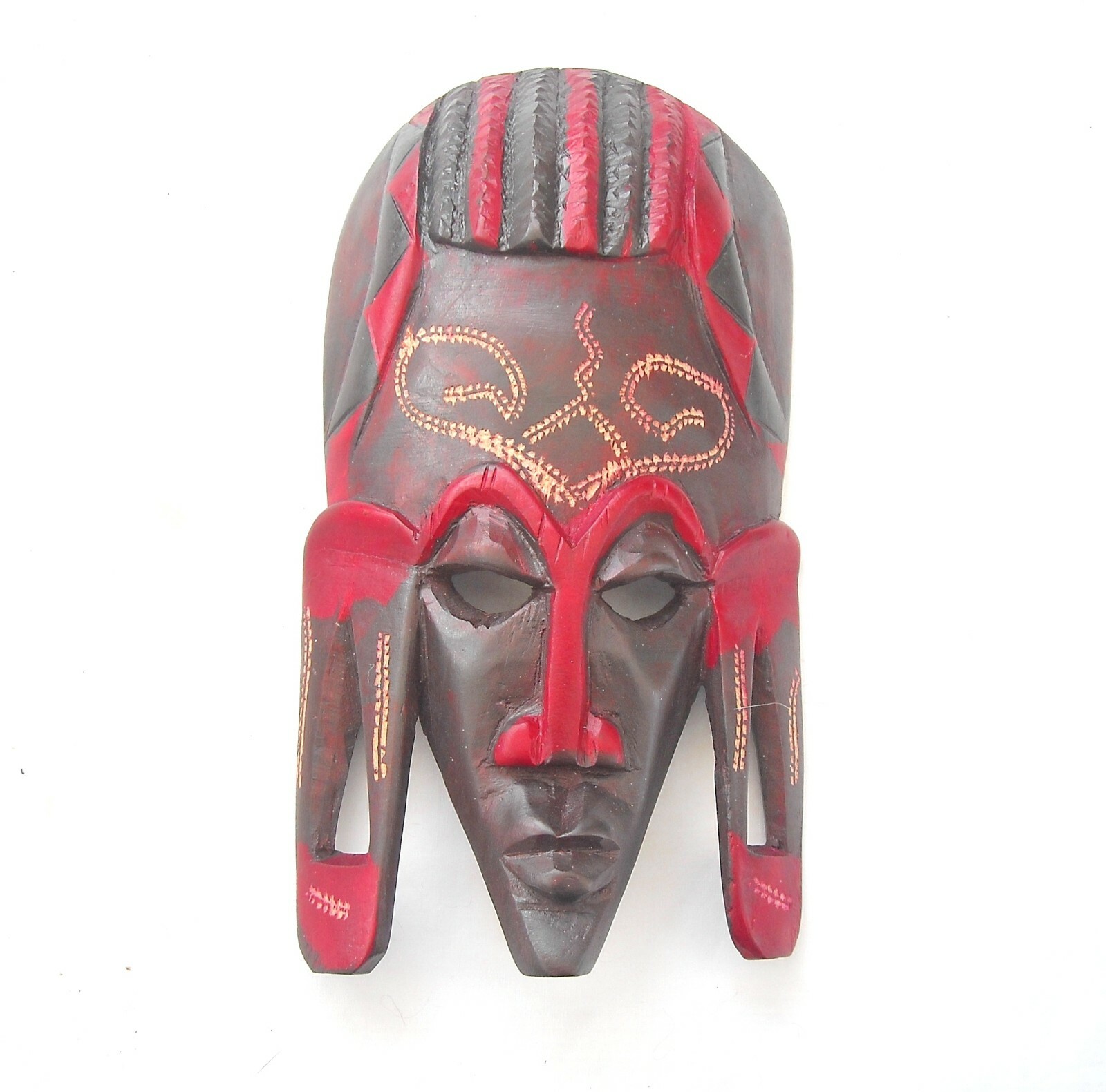 Hand Carved African Devil Mask - 8 to 9 Inches | eBay UK