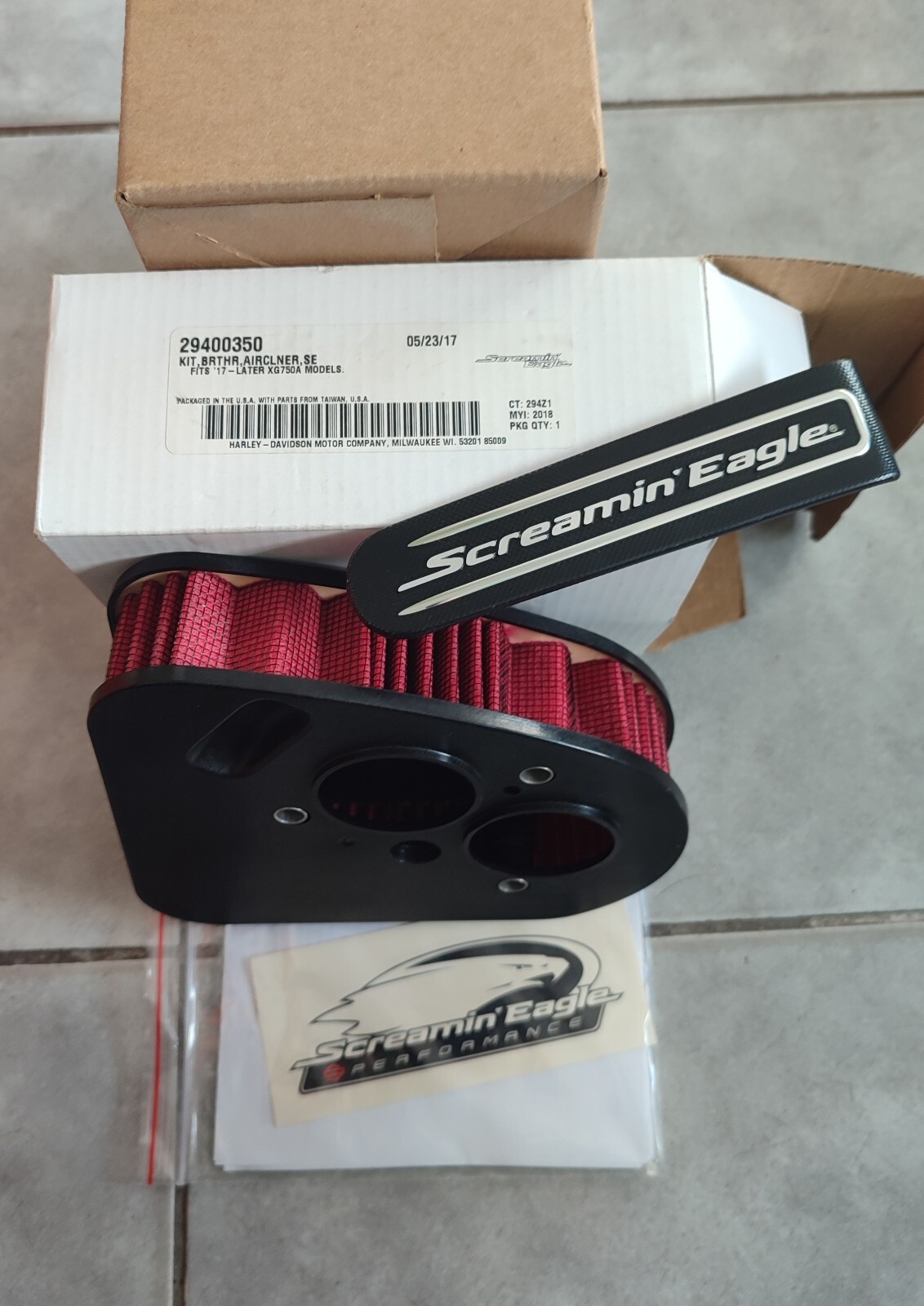 Harley-Davidson Screaming Eagle Air Cleaner Breather Kit Part Number ...