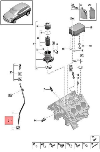 Genuine PORSCHE Cayenne Macan 95B 9YA Guide Tube 95811560900 | eBay