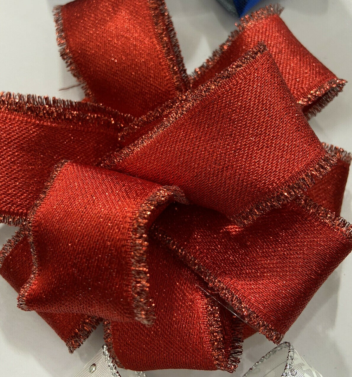 Red Holiday Canvas/Burlap Glittered Wired Ribbon 1.5" X 50 Yards ...
