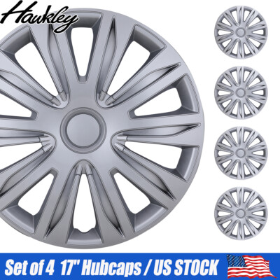 17" Inch Silver Set of 4 Wheel Covers Full Rim Hub Caps fit R17 Tire ...