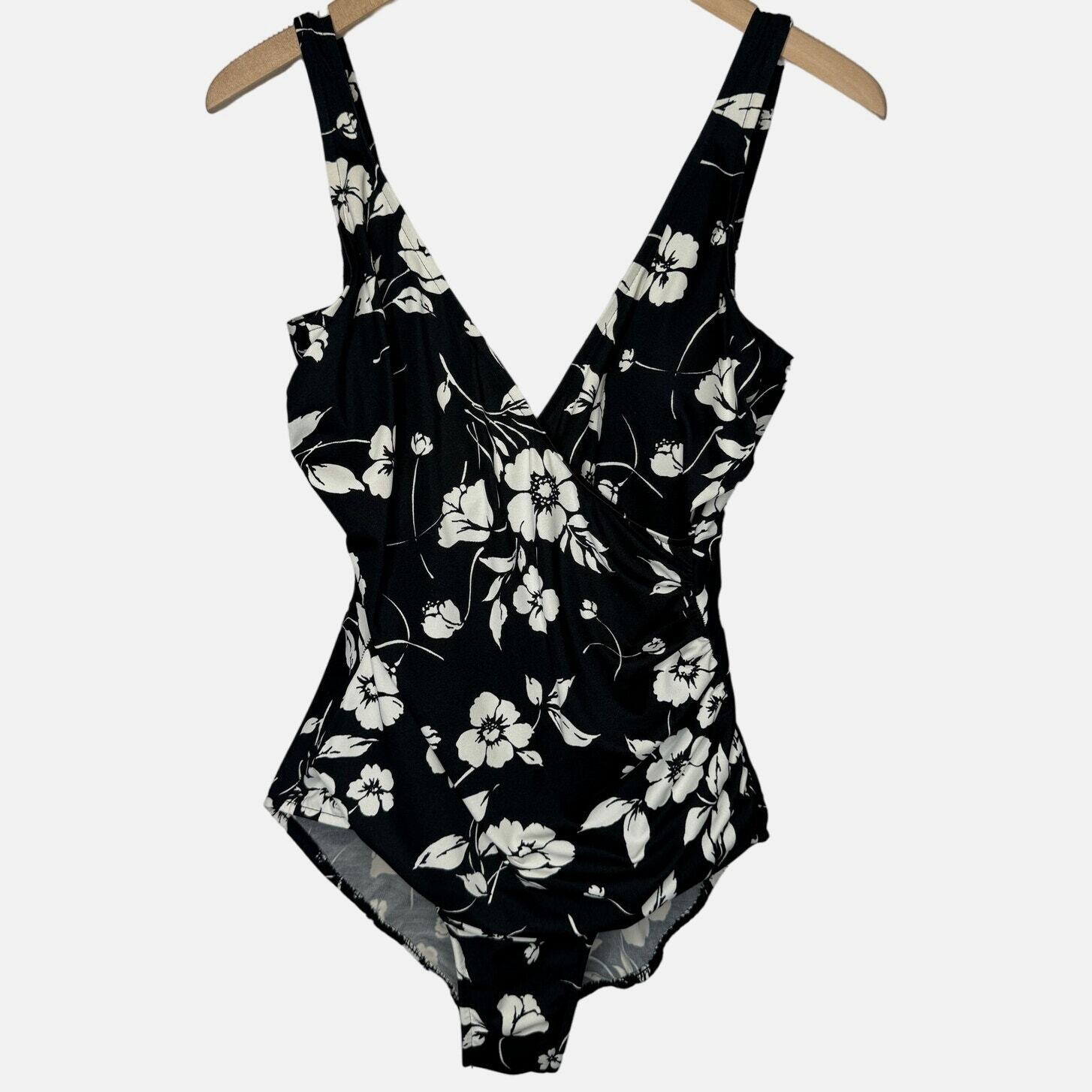 Miraclesuit Black White Floral One Piece Swimsuit Siz… - Gem